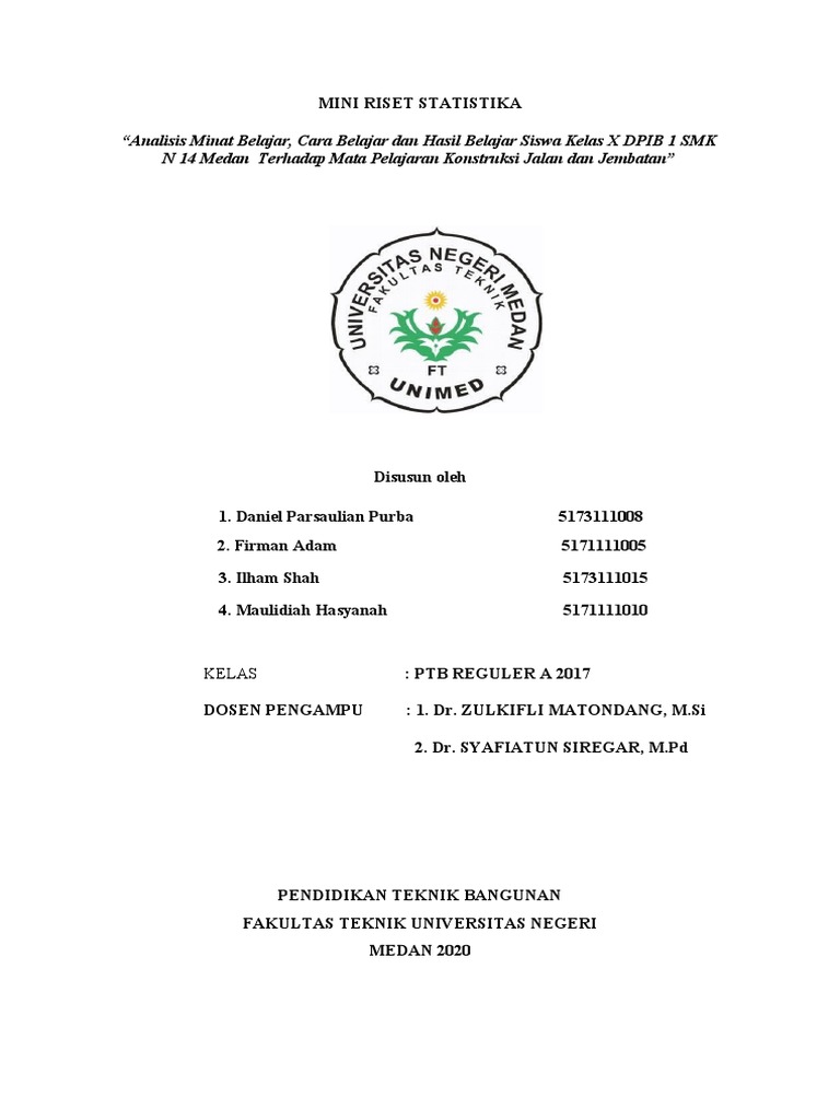 Mini Riset Statistika Kelompok 1 | PDF