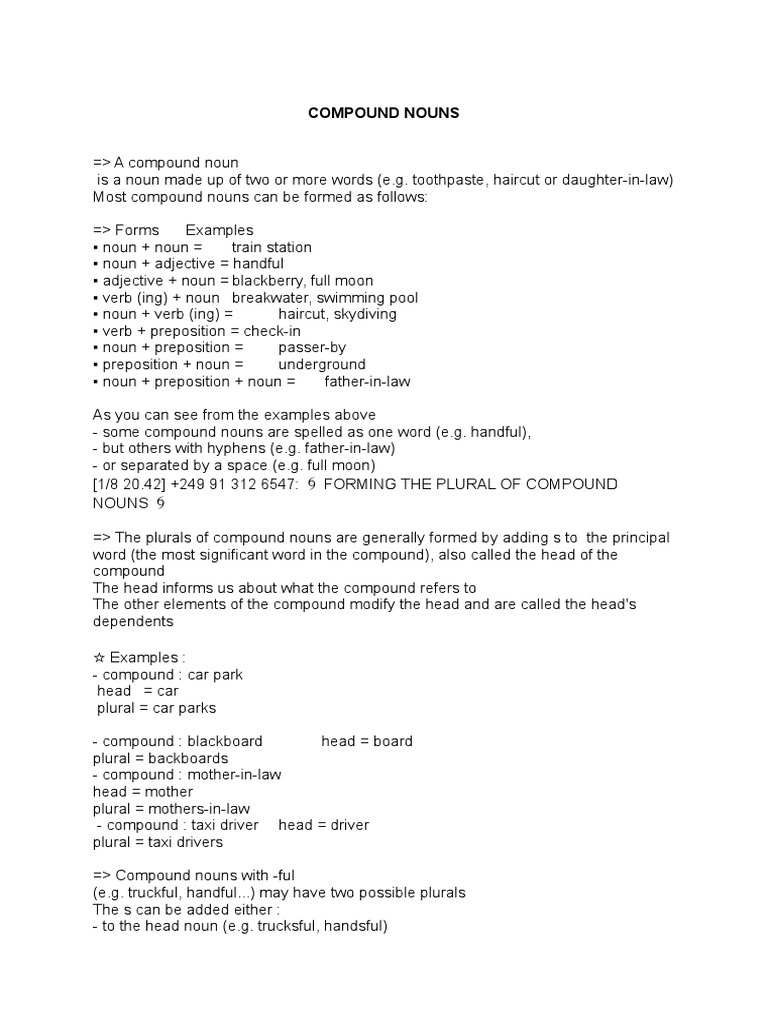 Compound Nouns | PDF