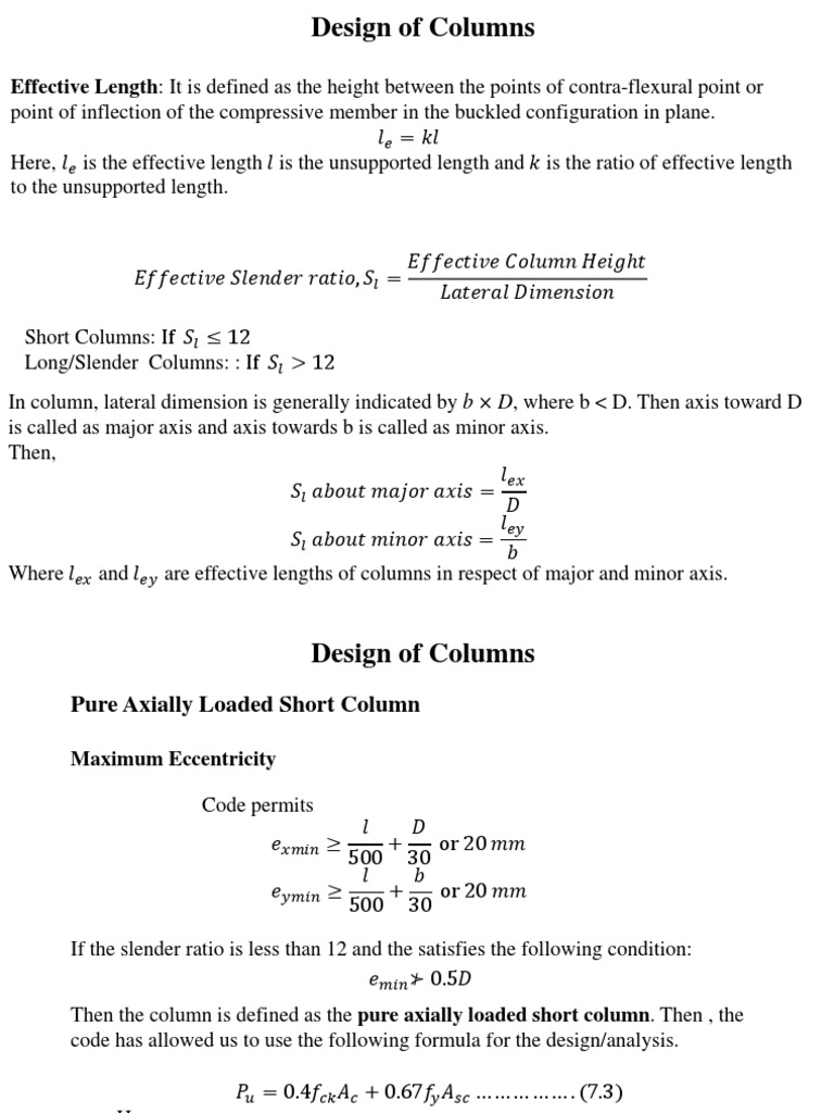 Design of Columns PDF | PDF | Buckling | Mechanical Engineering