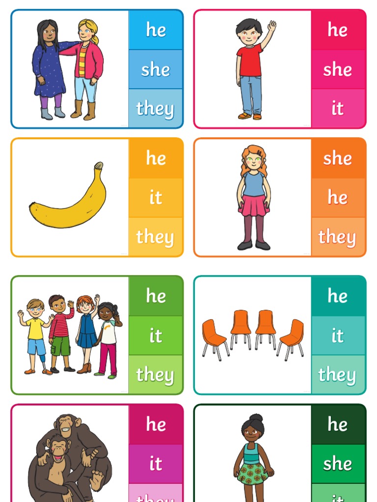 Personal Pronouns Peg Matching Cards - Ver - 2 | PDF