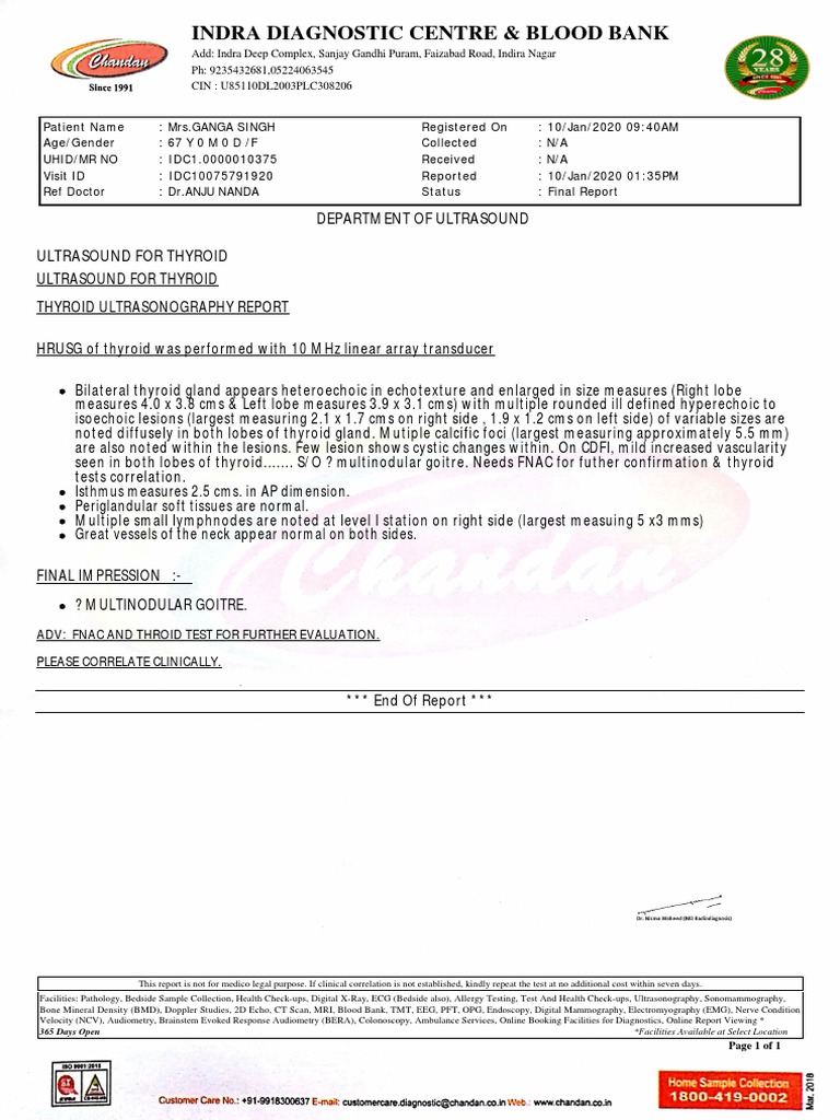 Indra Diagnostic Centre & Blood Bank: Department of Ultrasound | PDF ...