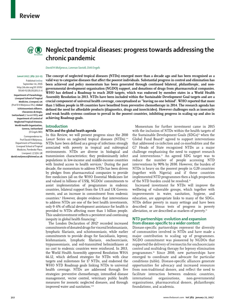 Review: David H Molyneux, Lorenzo Savioli, Dirk Engels | PDF ...