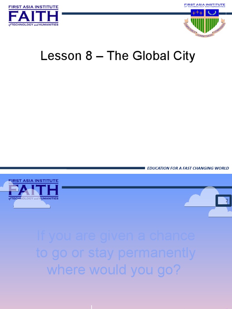 Lesson 8 - The Global City: Education For A Fast Changing World | PDF ...