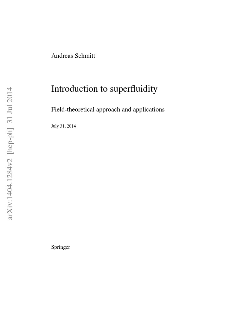 Superfluidity: Theory and Applications | PDF | Superconductivity | Boson