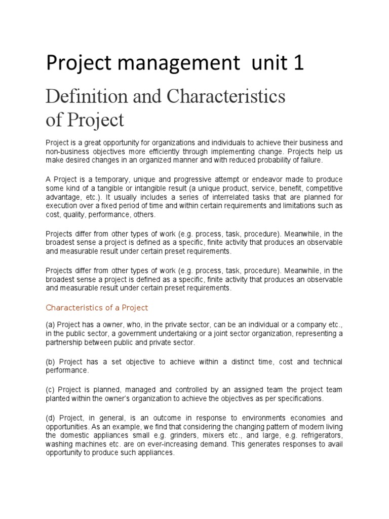 Project Management Unit 1 | PDF | Project Management | Agile Software ...