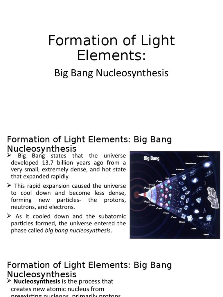 Formation of Light Elements | PDF | Chemical Elements | Nuclear Fusion