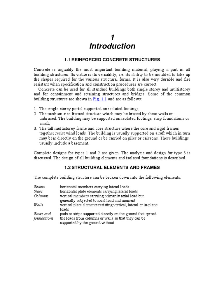 Reinforced Concrete Structures Introduction | PDF