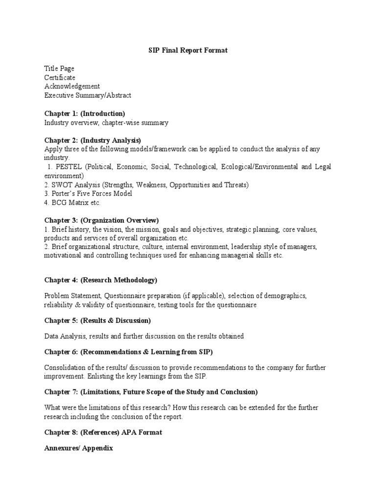 SIP Final Report Format | PDF | Swot Analysis | Learning