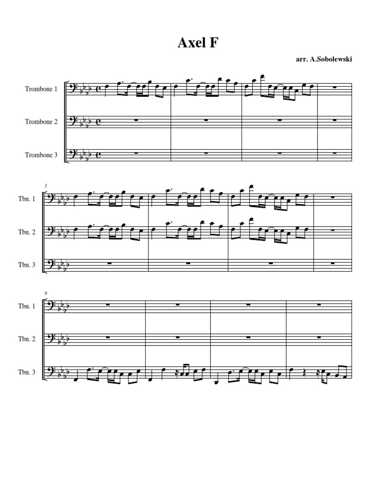 Axel F Score | PDF