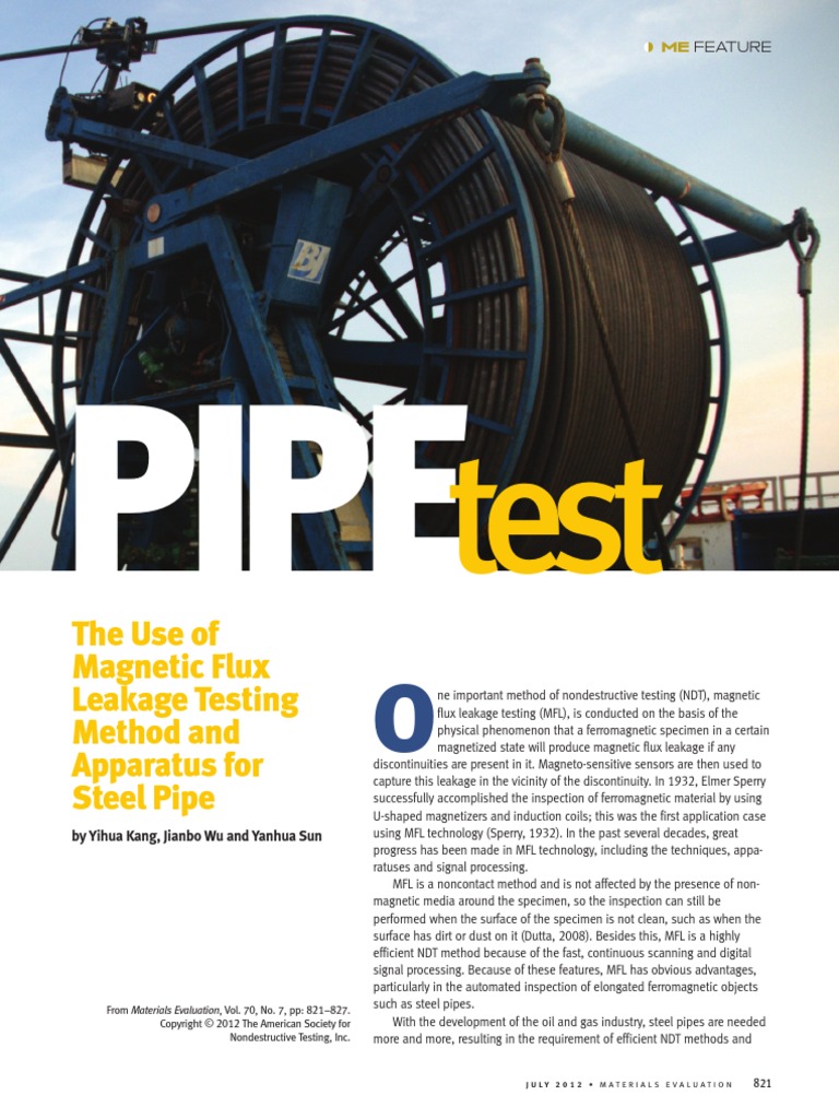 The Use of Magnetic Flux Leakage Testing Method and Apparatus For Steel ...