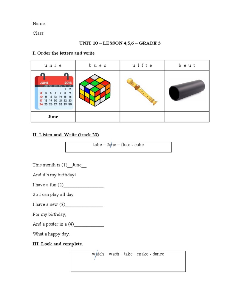 Grade 3 Unit 10 Lesson Activities | PDF | Language Arts & Discipline