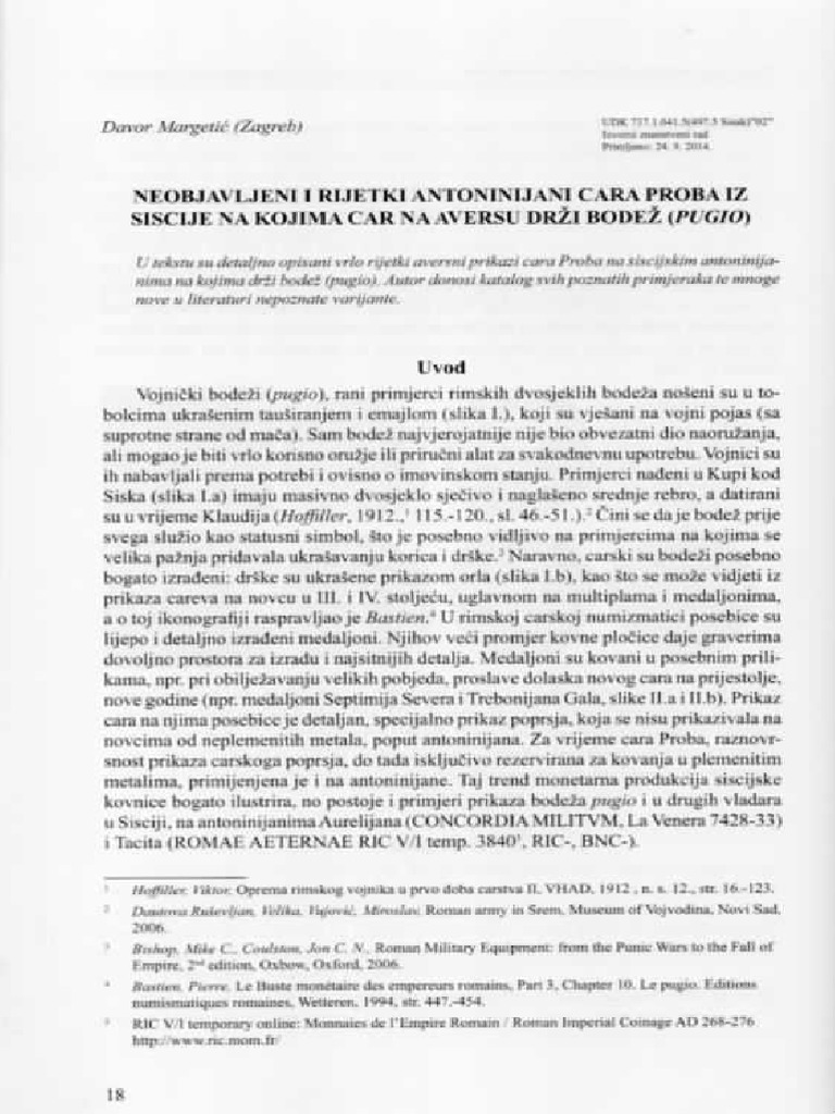NV 2014 Siscia Probus Pugio Margetic | PDF