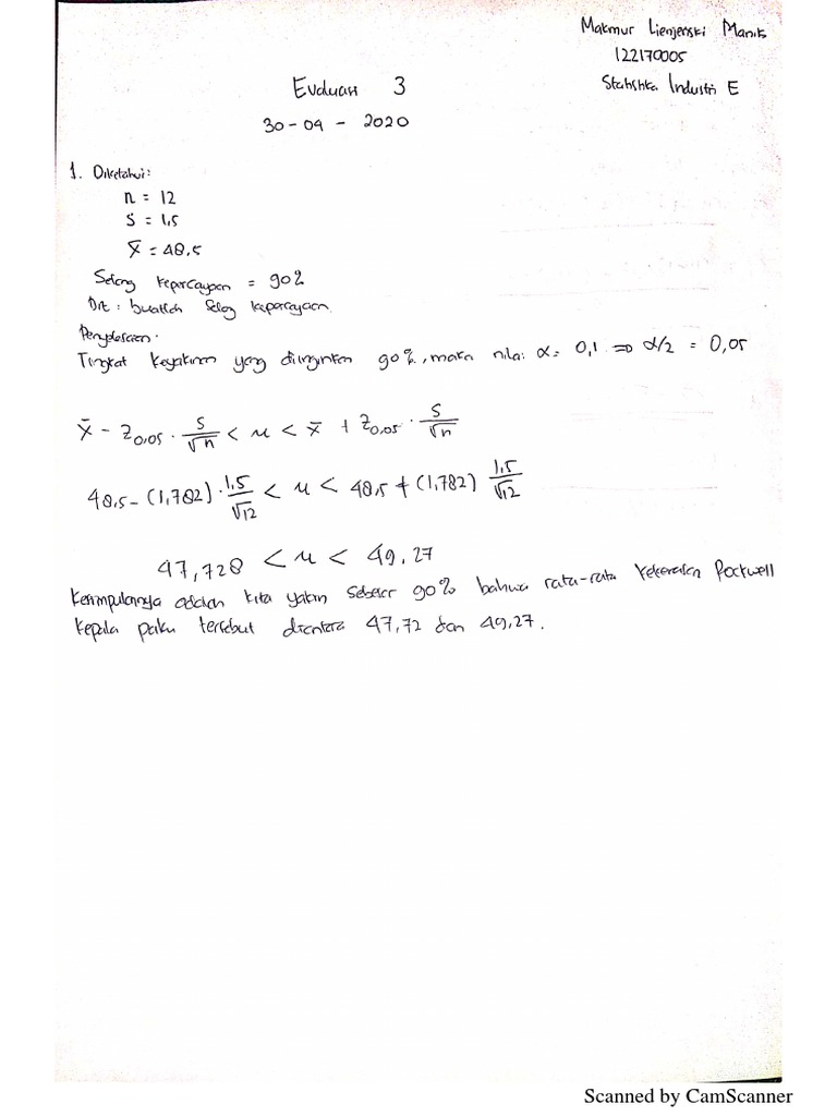 MakmurLManik 122170005 Eval3 StatistikaKlasE | PDF