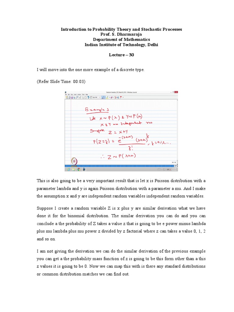 The Reproductive Property of the Poisson Distribution: Independent ...