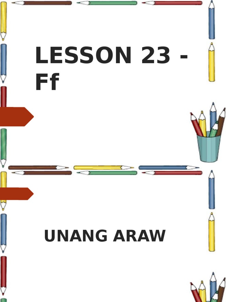 Lesson 23 (Letrang FF) | PDF