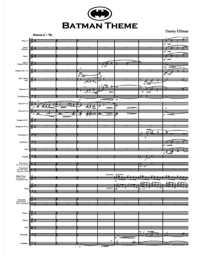 Danny Elfman Batman Theme PDFPDF | PDF | Symphony Orchestras | Musical ...