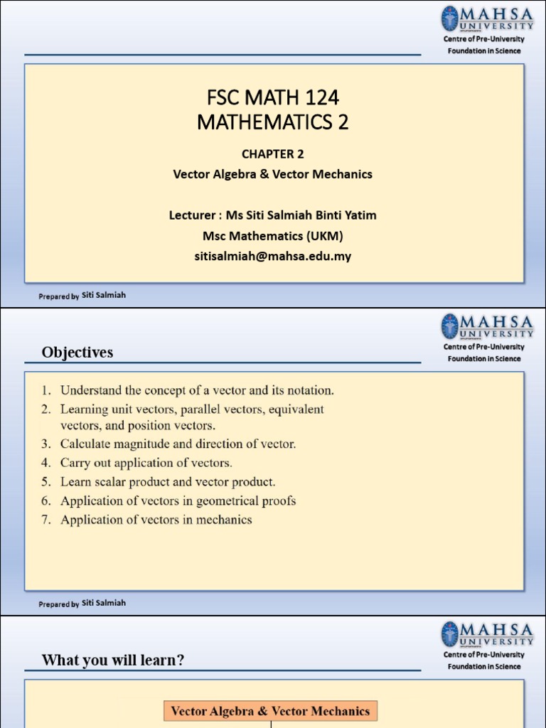 Chapter 2 - Vector Algebra Vector Mechanics | Download Free PDF | Line ...