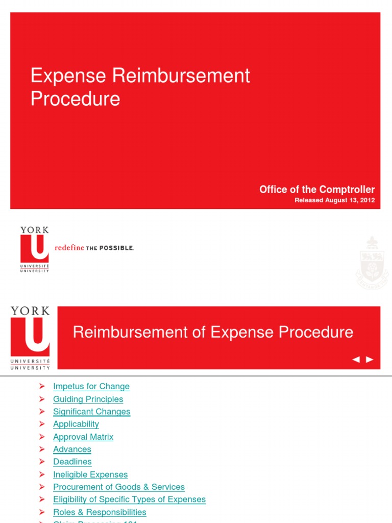 Expense Reimbursement Guidelines and Procedures | PDF | Per Diem | Business