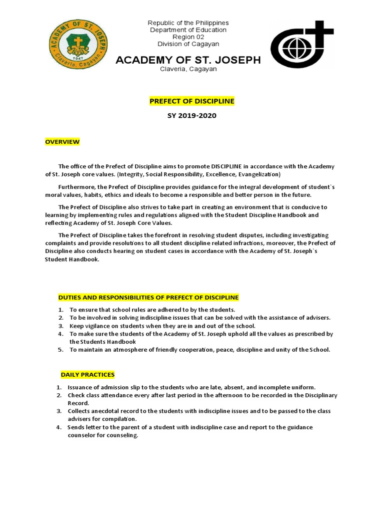 Prefect of Discipline | PDF | Disciplines | Justice