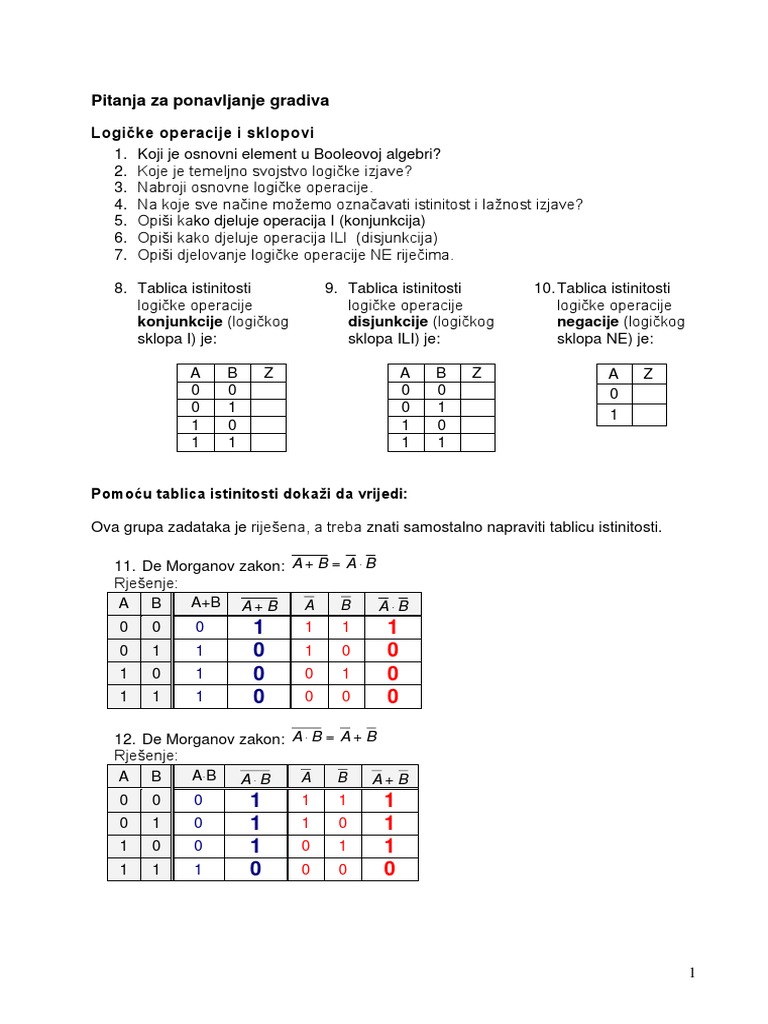 Booleova Algebra PDF | PDF