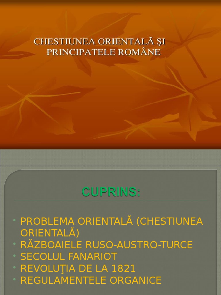 Tarile Romane Si Problema Orientala Pdf