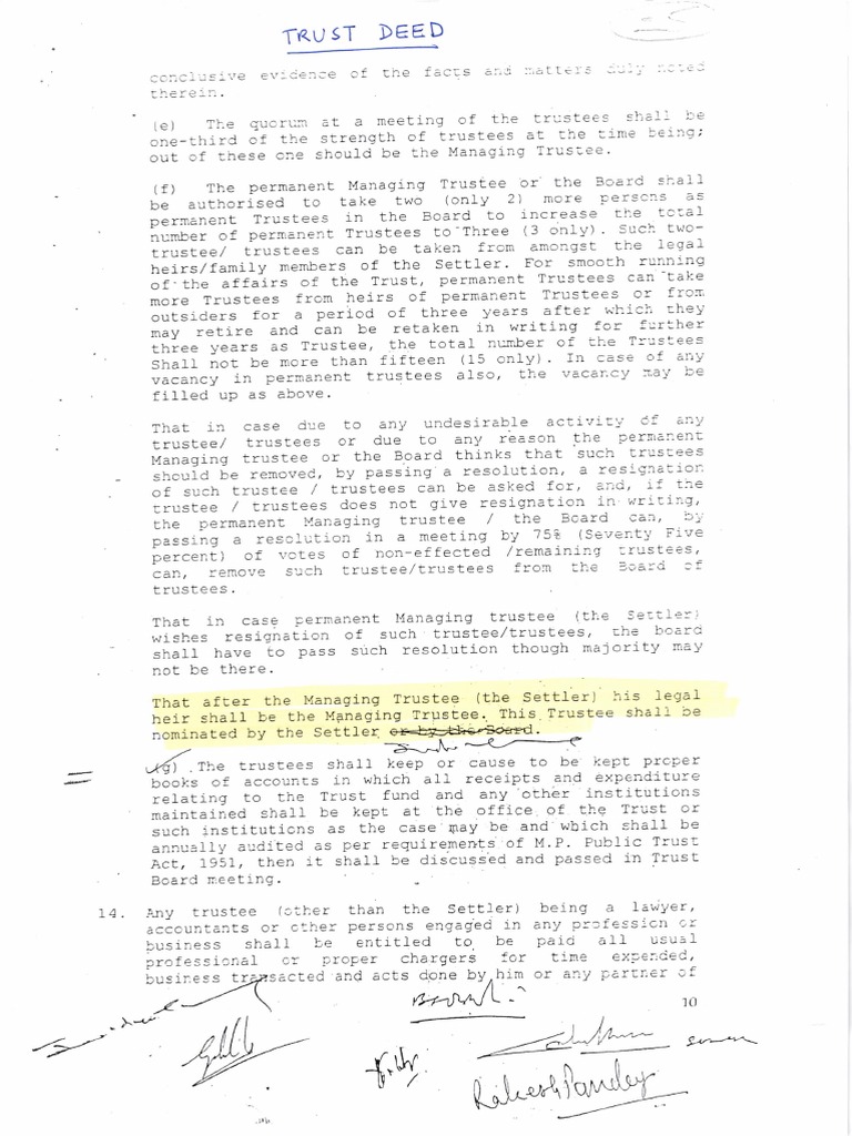 Trust Deed | PDF | Civil Law (Legal System) | Social Institutions