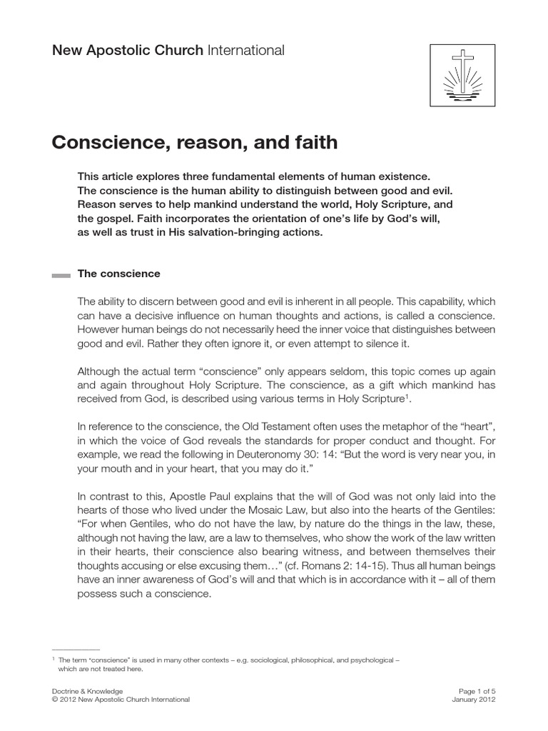Conscience Reason and Faith | PDF | Conscience | Faith
