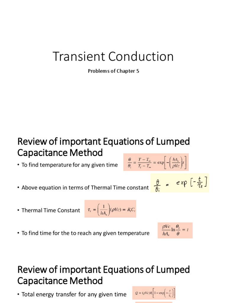 Transient Conduction - Problems PDF | PDF