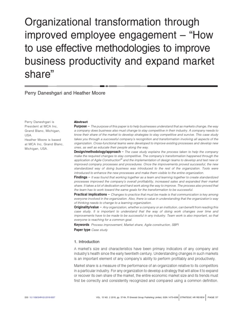 Organizational Transformation | PDF | Market (Economics) | Agile ...