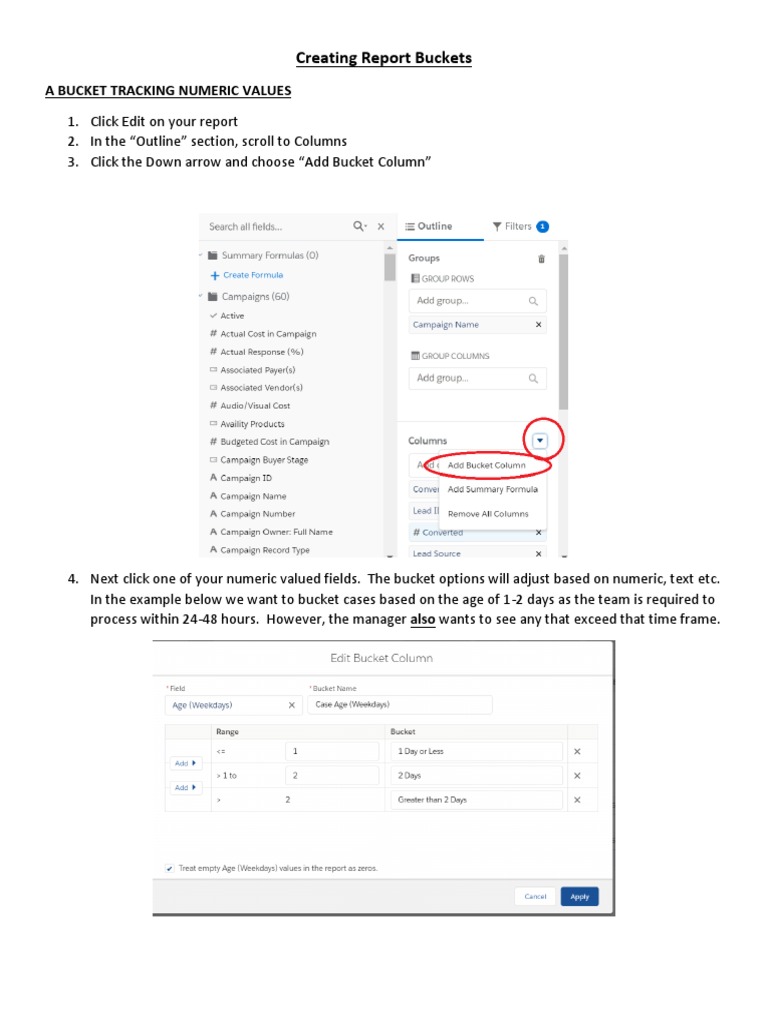 Creating Report Buckets PDF | PDF