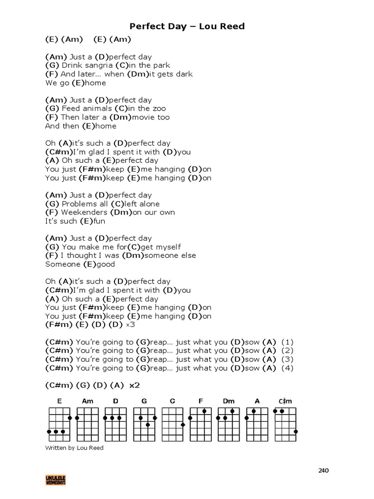 Perfect Day Lou Reed Ukulele | PDF