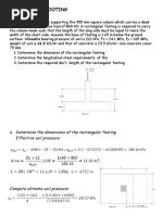 Rectangular Footing Sample Problem | PDF | Structural Load | Pressure