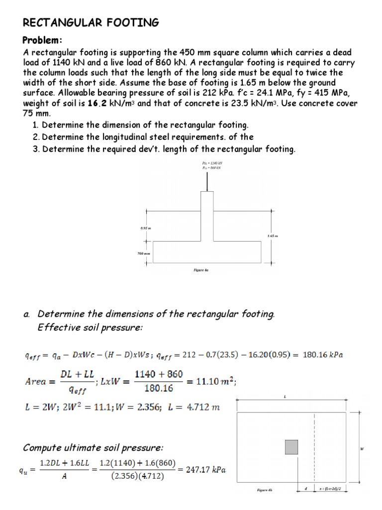 Design of Rectangular Footing | PDF