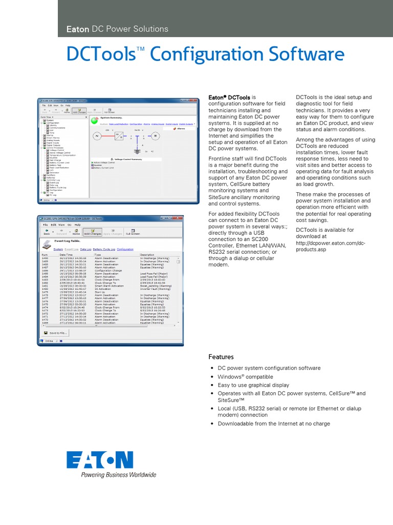Dctools™ Configuration Software: Eaton DC Power Solutions | PDF | Usb ...