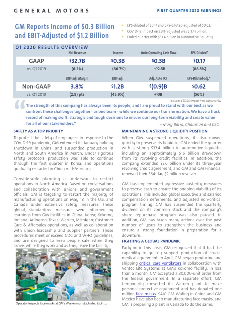 GM q1 2020 Earnings Press Release | PDF | General Motors | Chevrolet