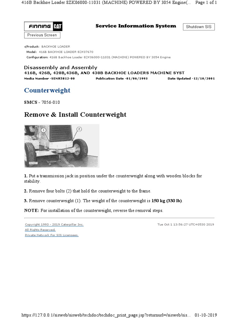 Remove & Install Counterweight | PDF