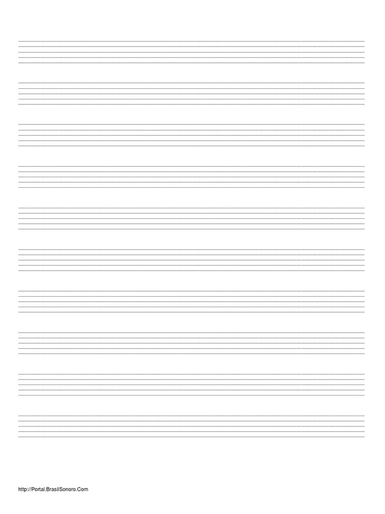 Folhas Pautadas para Partitura 10 | PDF