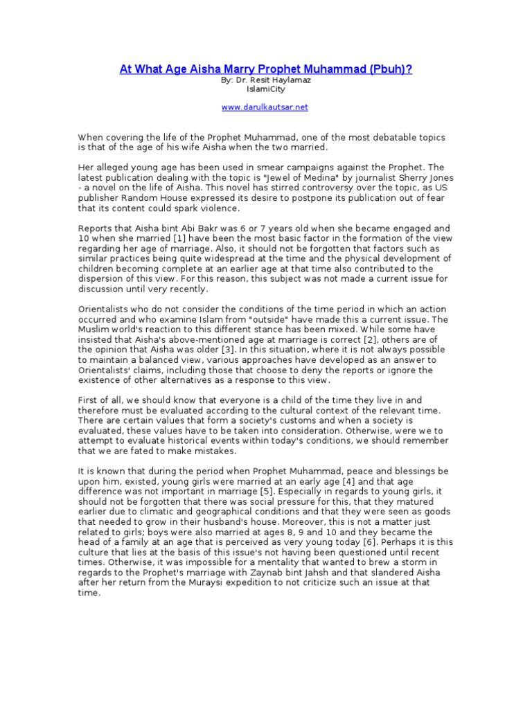 At What Age Aisha Marry Prophet Muhammad | Surah | Muhammad