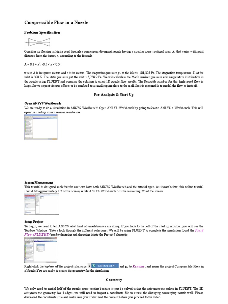 Compressible Flow in A Nozzle | PDF | Compressible Flow | Fluid Dynamics