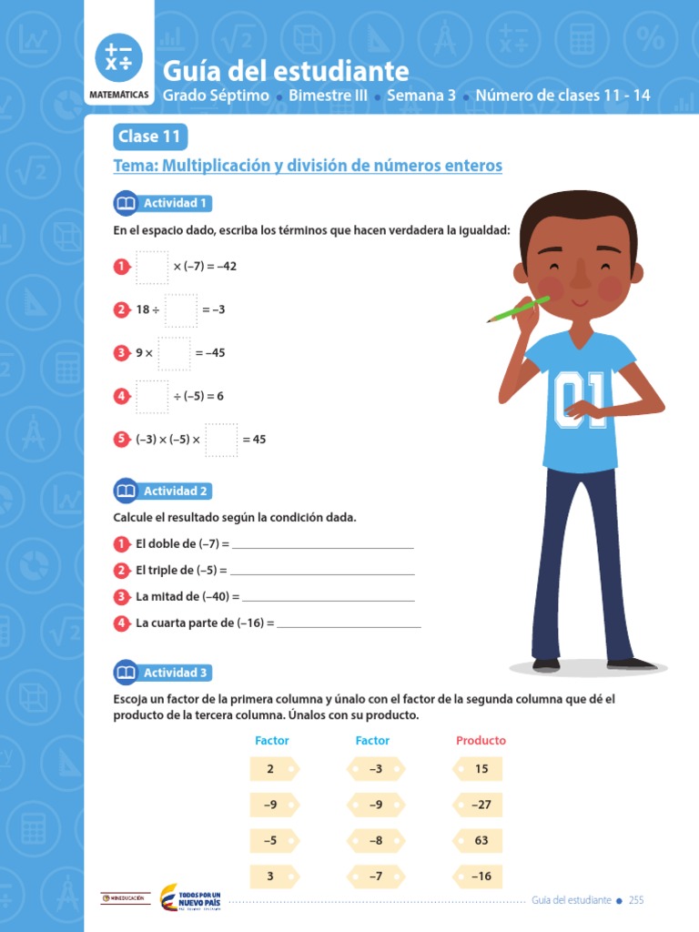 Multiplicación y División de Enteros | PDF | Entero | Multiplicación