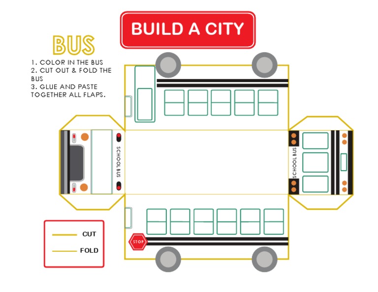 Printable School Bus Cut-Out Template | PDF | Travel | Foreign Language ...