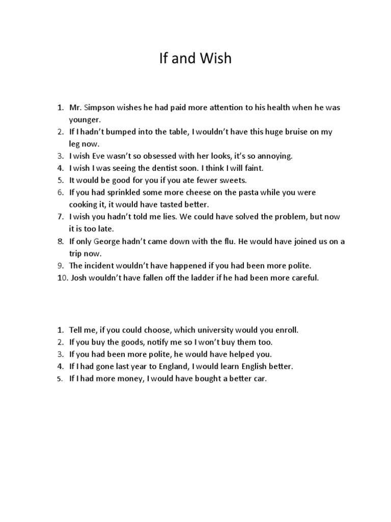 If and Wish | PDF | Self-Improvement | Lifestyle