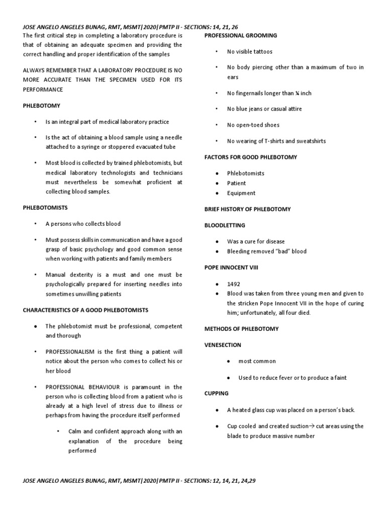 Introduction to Phlebotomy Practices | PDF | Medical Laboratory | Patient