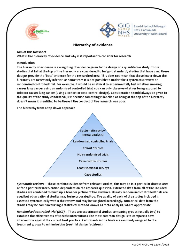 Understanding Evidence Hierarchy in Research | PDF | Randomized ...