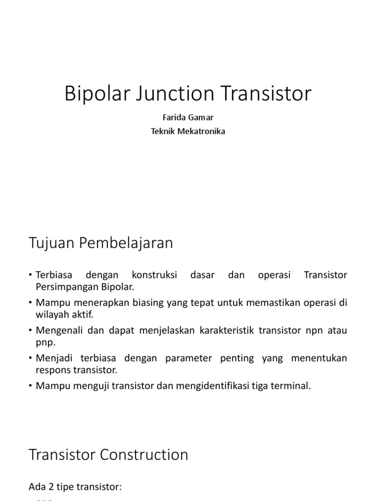 Karakteristik dan Operasi BJT | PDF | Sains & Matematika