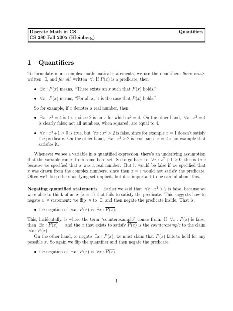 Quantifiers PDF | PDF | Mathematical Proof | Teaching Mathematics
