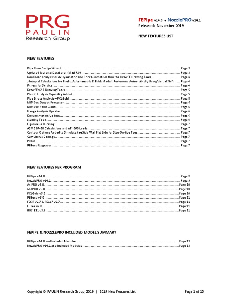 NozzlePRO 14.1NewFeatures-2019Release | PDF | Buckling | Deformation ...