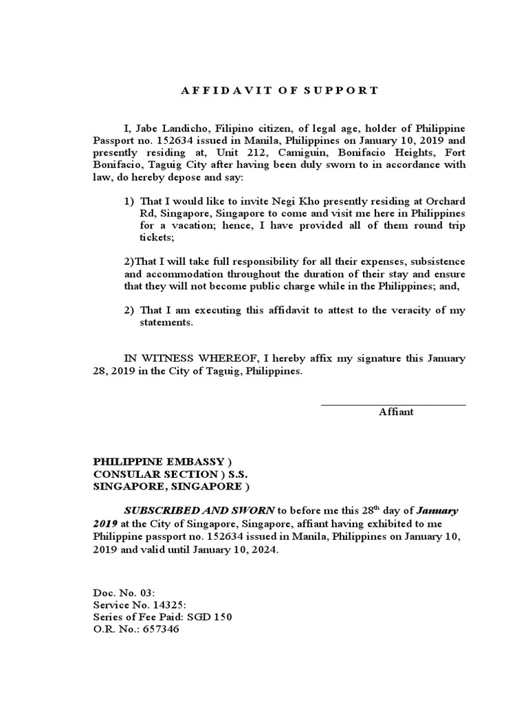 Affidavit of Support | PDF