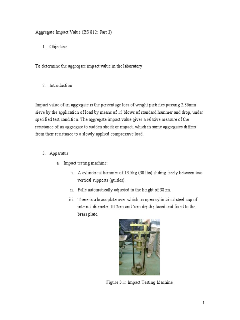 Aggregate Impact Value | PDF | Experiment | Weight