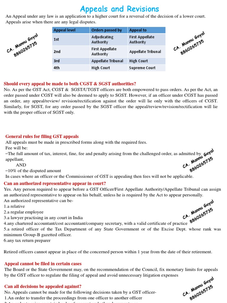 GST Appeals and Revision Process | PDF | Search And Seizure | Value ...